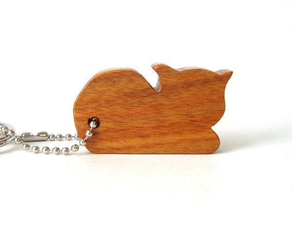 Cat Key Chain Kitten Key Chain Wood Scroll Saw Outline Animal Key chain ...