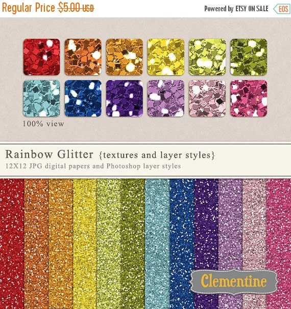 60% OFF SALE Glitter textures 12x12 and by ClementineDigitals