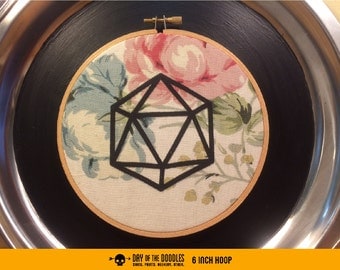 D20 embroidery | Etsy