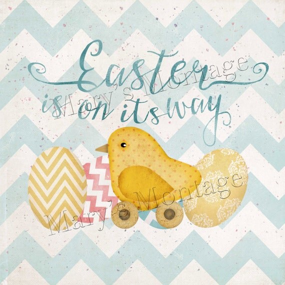 Easter is in its way 8x8 instant printable art
