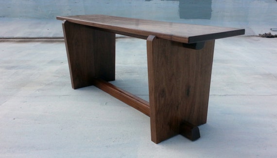 Walnut Bench Nakashima Mid Century Japanese Style by MadeByGideon