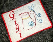 Unique personalized mug rug related items | Etsy