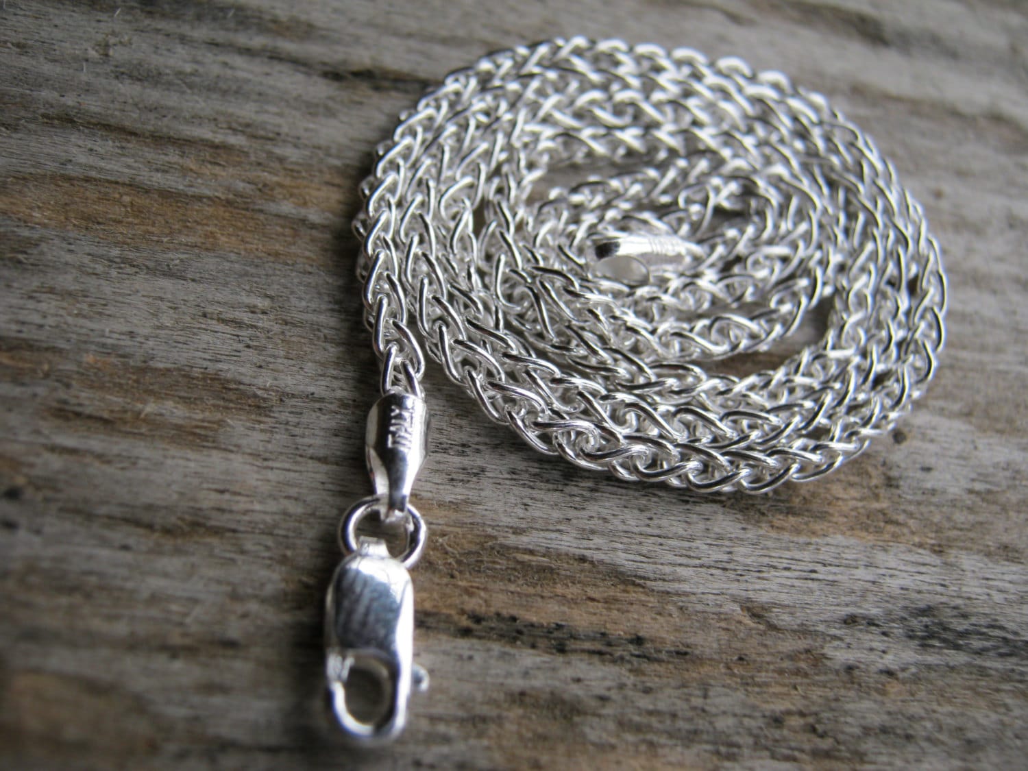 925 Sterling Silver Wheat Chain 2.5mm Links with Lobster
