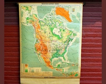 Pull down map | Etsy