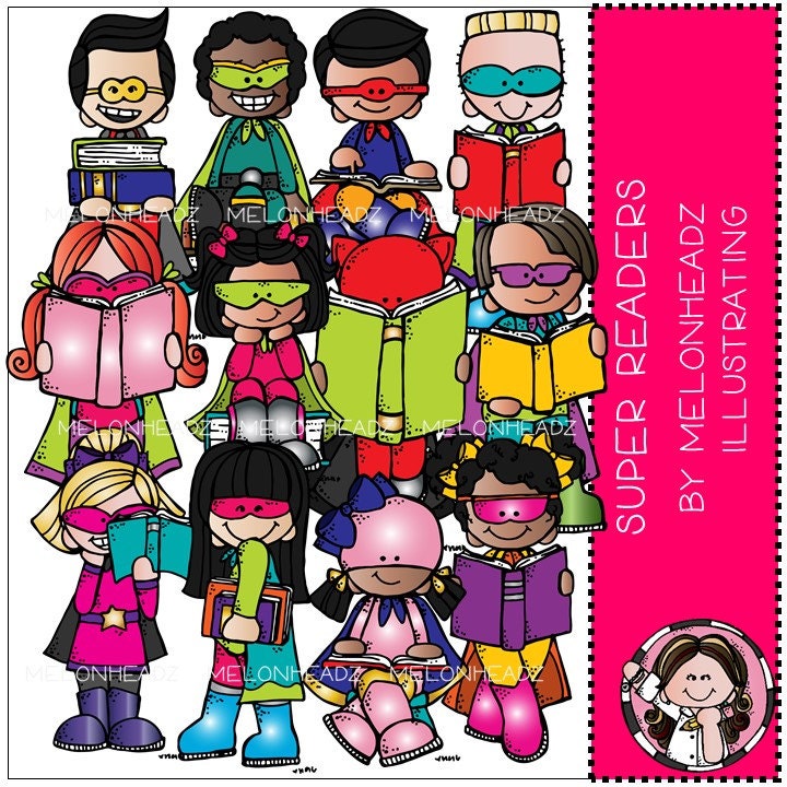 Super Reader clip art