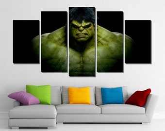 Framed Abstract Watercolor Marvel Avengers Super by ModernWallDeco