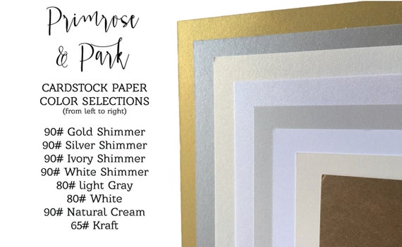 Cardstock Paper Color Selections
