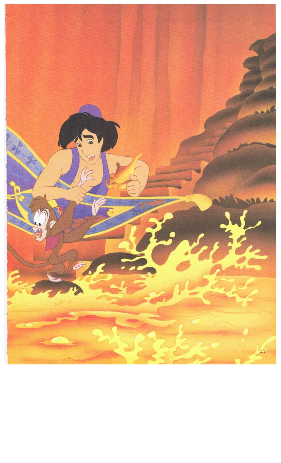 4x Disney Aladdin Vintage Full Page Childrens Book Prints