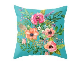 Bright blue pillow | Etsy