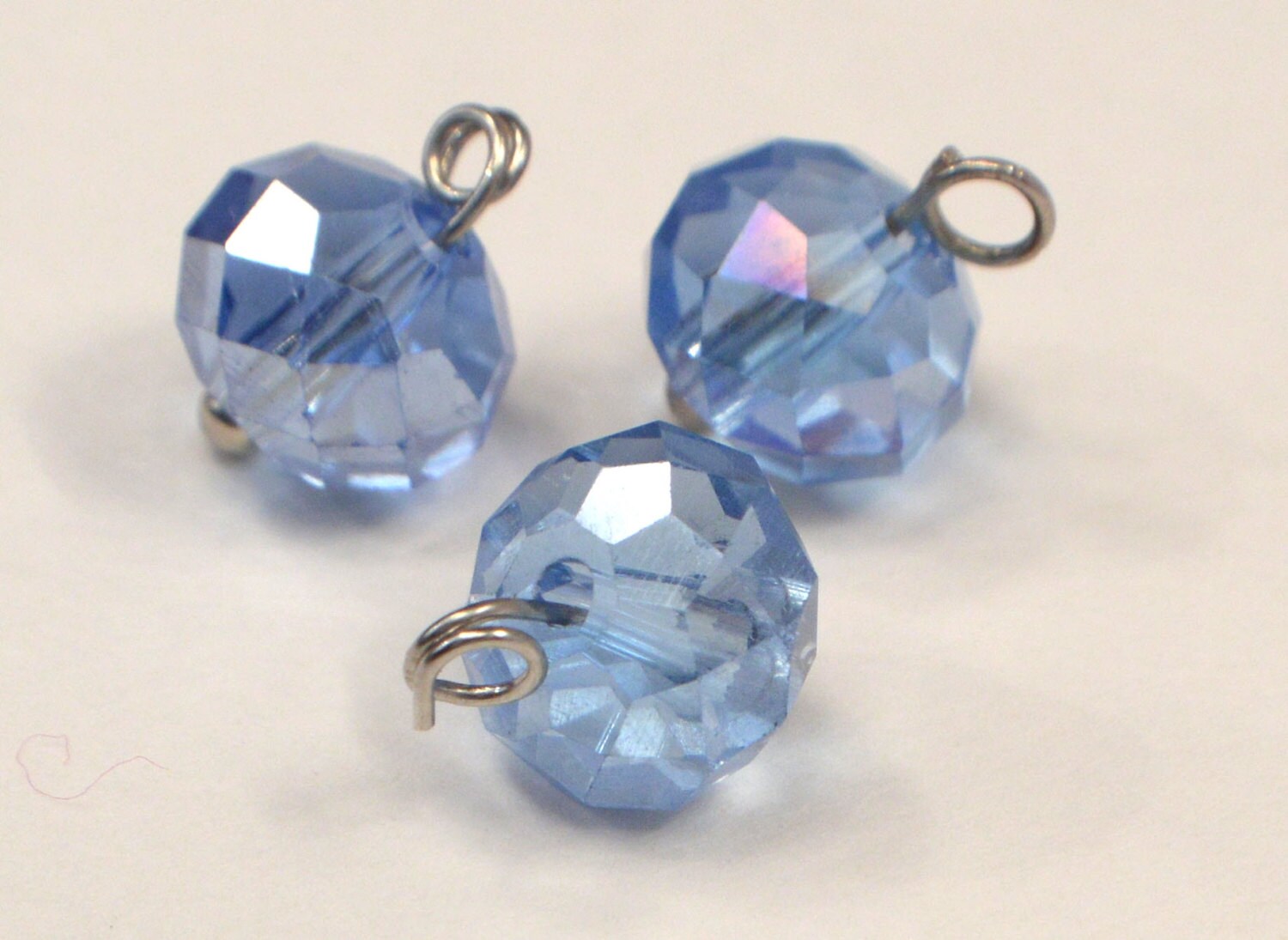 Blue Crystal Charm Dangles Light Blue Crystal Jewelry Charm