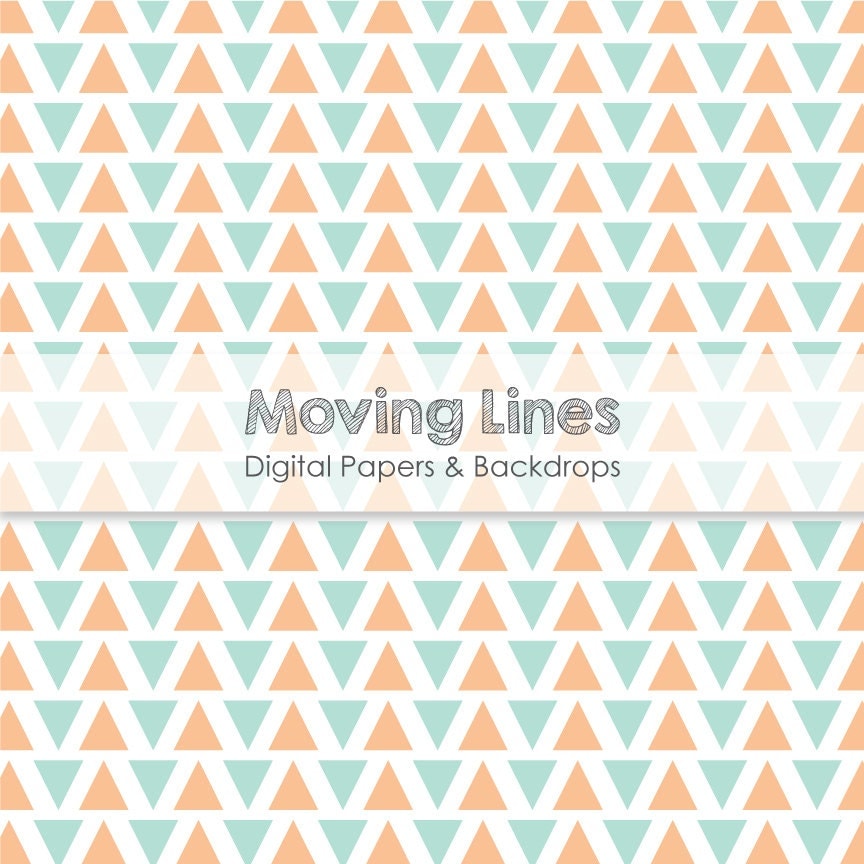 Geometric Digital Papers Triangles Boy and Girl by MovingLines