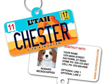 Virginia License Plate Custom Pet ID Tag Dog ID Tag by 1CutePooch