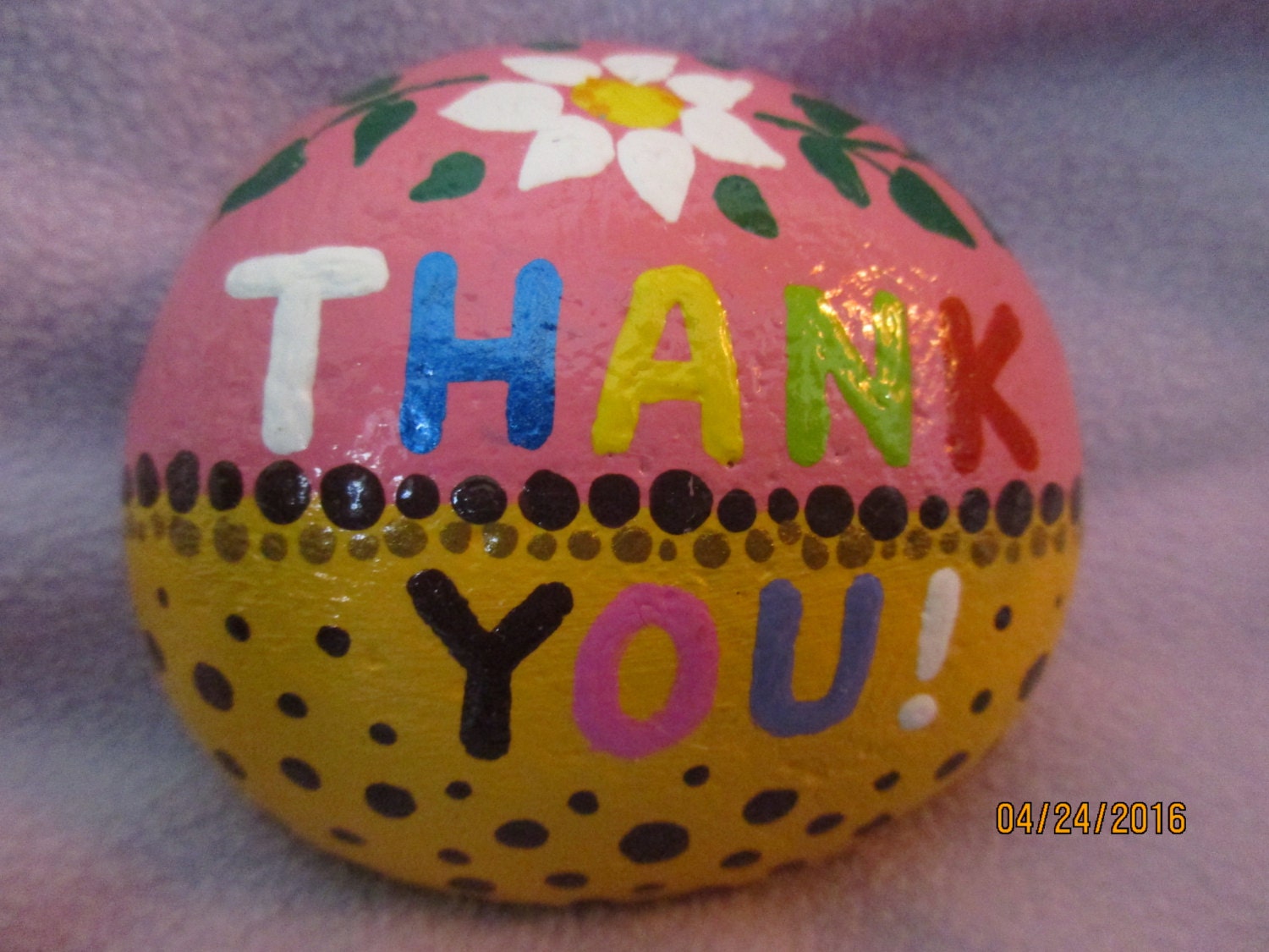 Painted rock 'THANK YOU'
