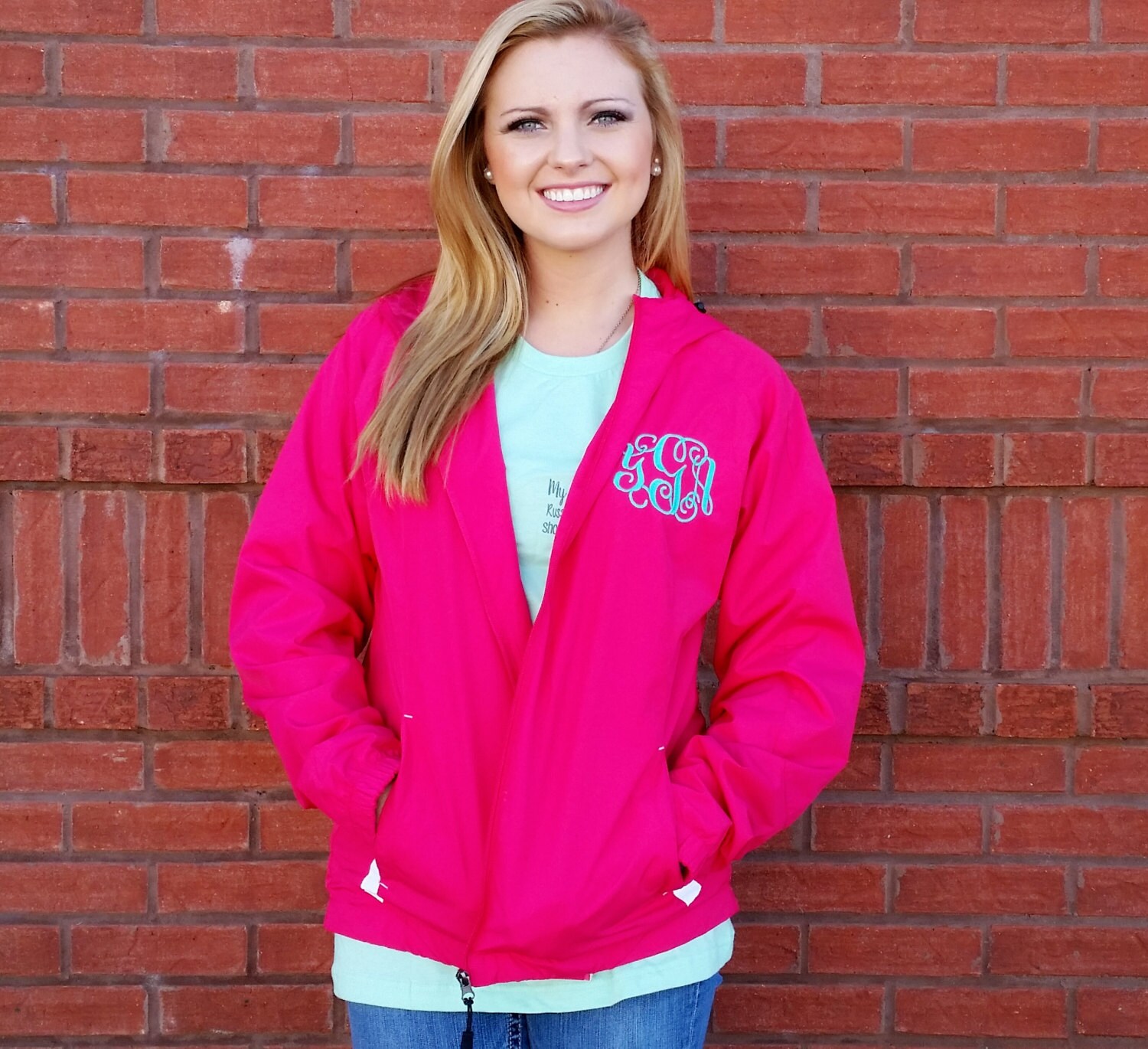 Monogrammed Rain Jacket Personalized Rain Coat a1