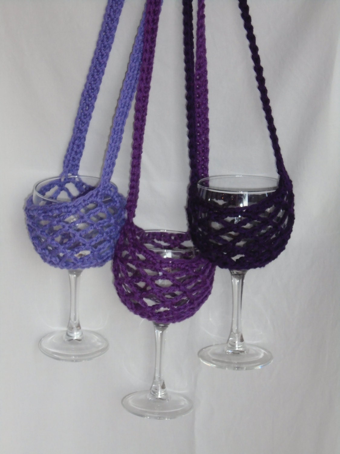 Crochet Wine Glass Holder With Neck Strap Custom Made Book