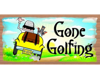 Gone golfing sign | Etsy