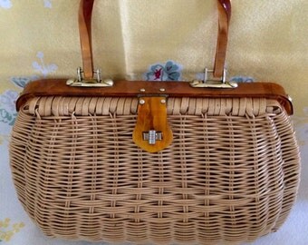 Wicker purse | Etsy