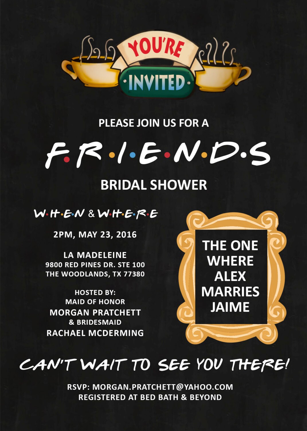 Friends Theme Invitation By GraphicsByJen1 On Etsy