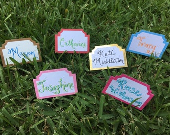 Tea party name tags | Etsy