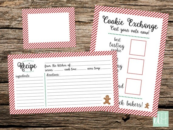 Items similar to Cookie Exchange Recipe Card and Voting Ballot for ...