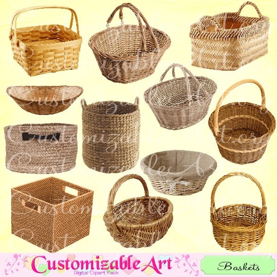 Basket Clipart Digital Basket Clip Art Images Wicker Weave