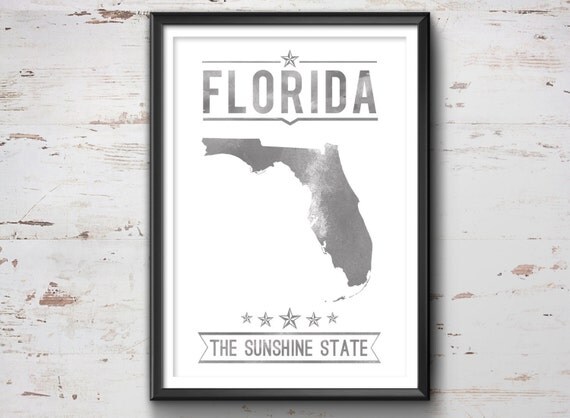Florida State Typography Print Typography by IdeateCreateStudio