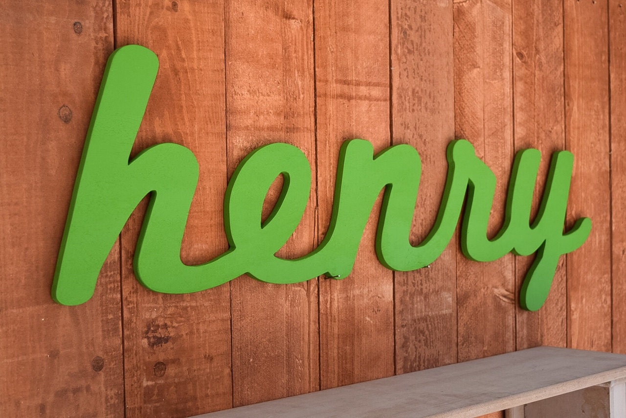 Henry Extra Large Baby Name Wooden Sign Almost 3ft