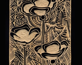 Poppy line art | Etsy