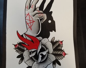 Items similar to Shadow Puppet Tattoo Print on Etsy