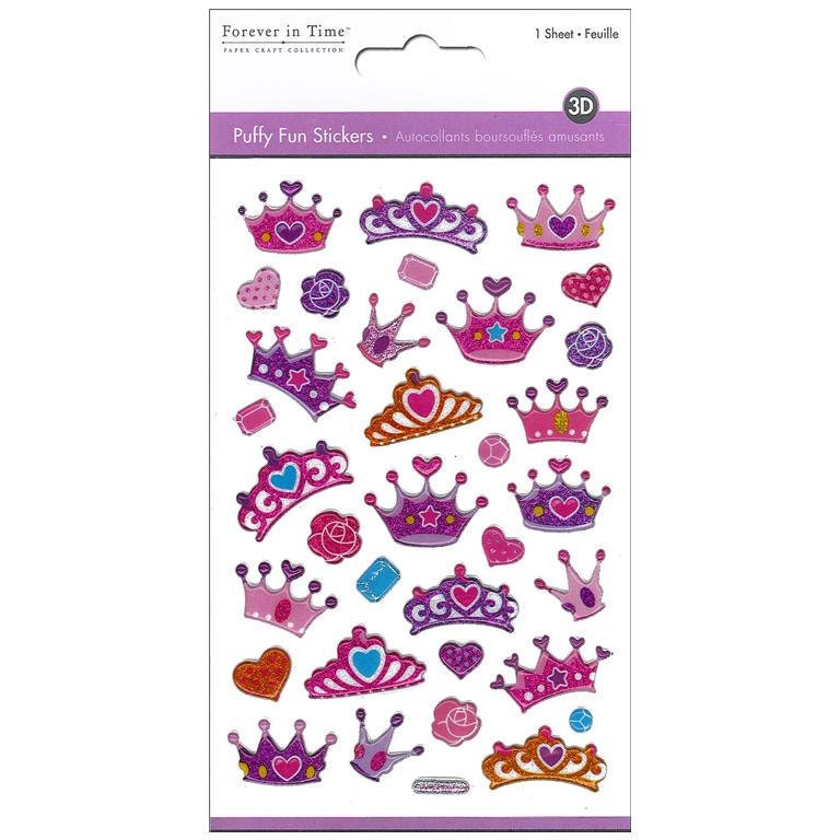 Crowns Sticker Crown Puffy Sticker Crowns Princess Crown