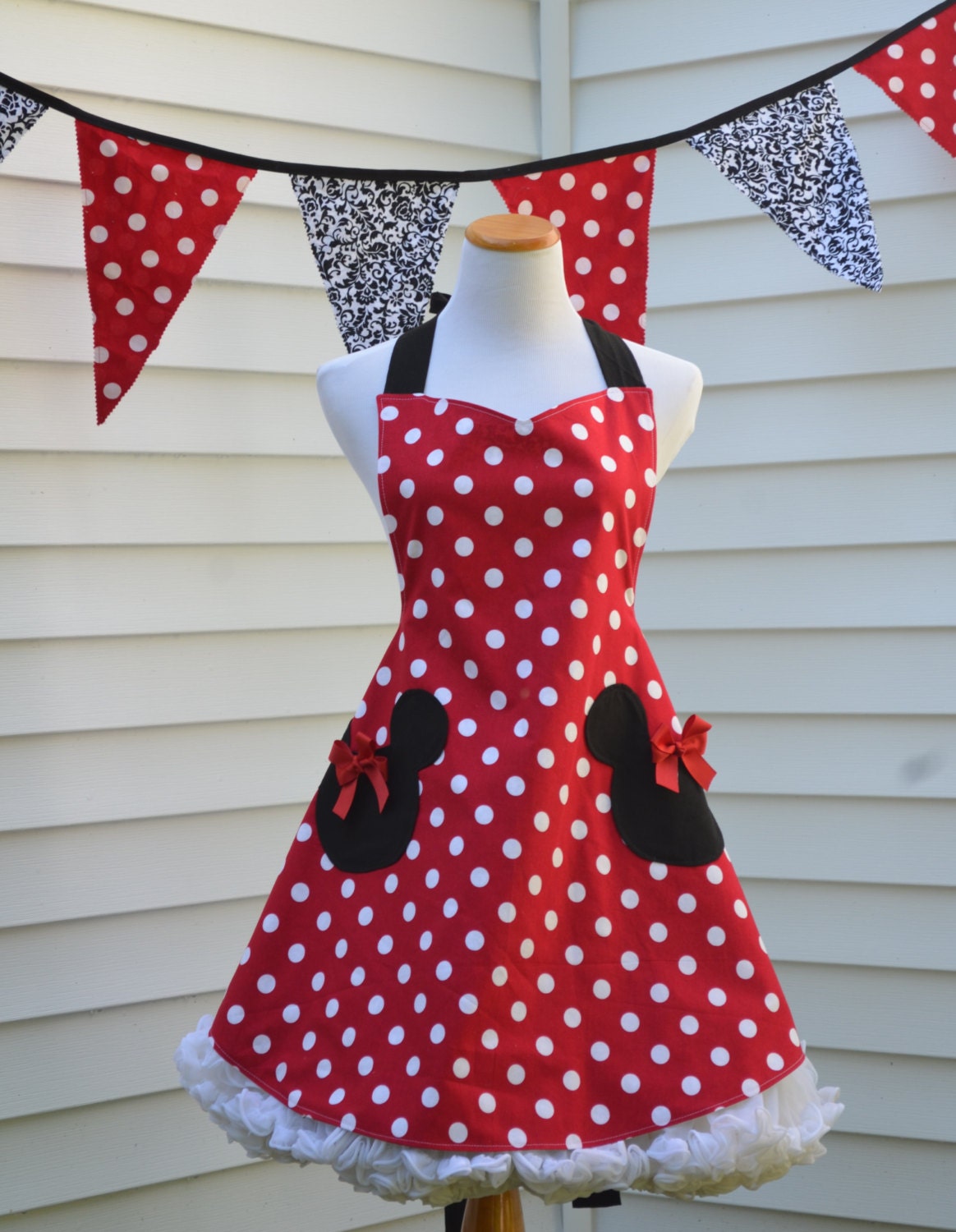 Minnie Mouse Apron Womens Full Cooking Apron Reversible