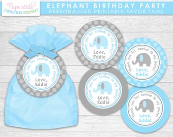 Elephant favor tag | Etsy