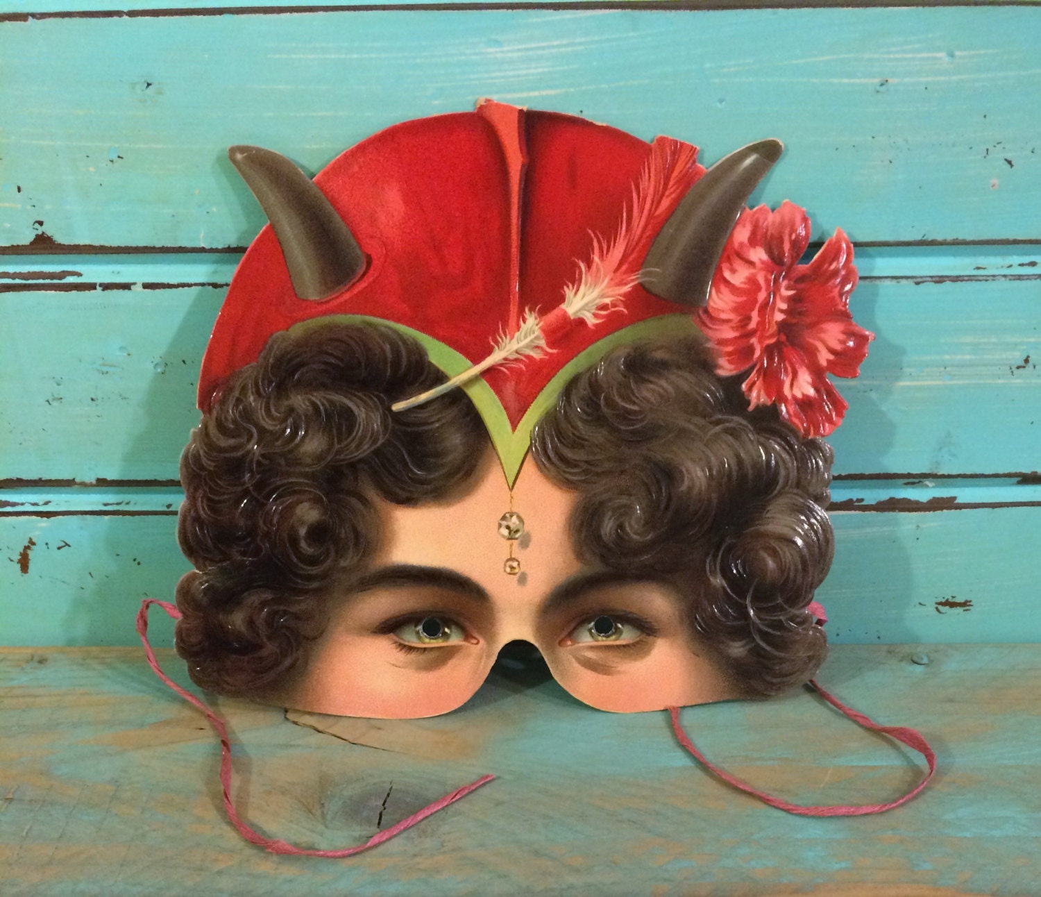 Amazing Victorian Paper Mask Late 1800s Antique Halloween