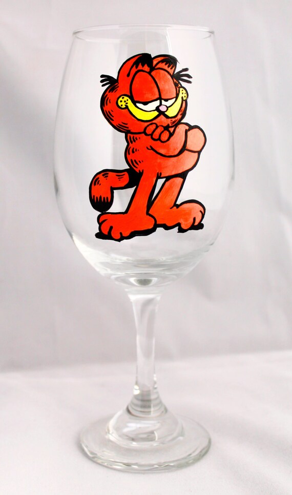 Garfield Inspired Wine Glass