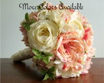 Popular items for pink wedding bouquet on Etsy