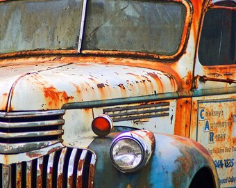 Items similar to Rustic Photography - Rusty - Old - Green Car ...