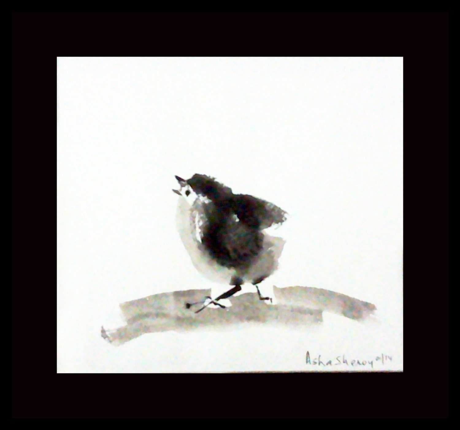 Free Shipping Original Ink Painting Sumi-e painting by ArtbyAshaa