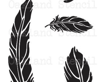 Feather stencil | Etsy