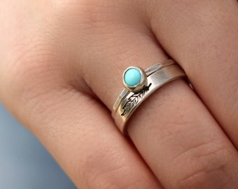 Sunflower Ring Stack Ring Flower Stack Ring by LittleGreenRoom