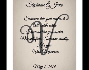 First Dance Song Lyrics Personalized Wedding 1st Anniversary