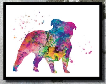 English bulldog art | Etsy