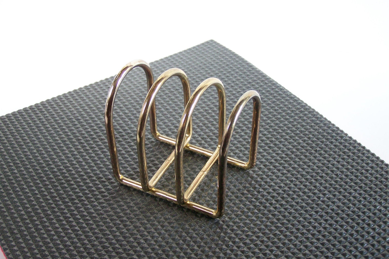 Vintage golden metal toast-rack, toast holder or letter rack Gold ...