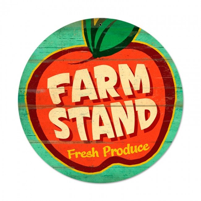 Farm Stand Fresh Produce metal sign 28 x 28 inches retro