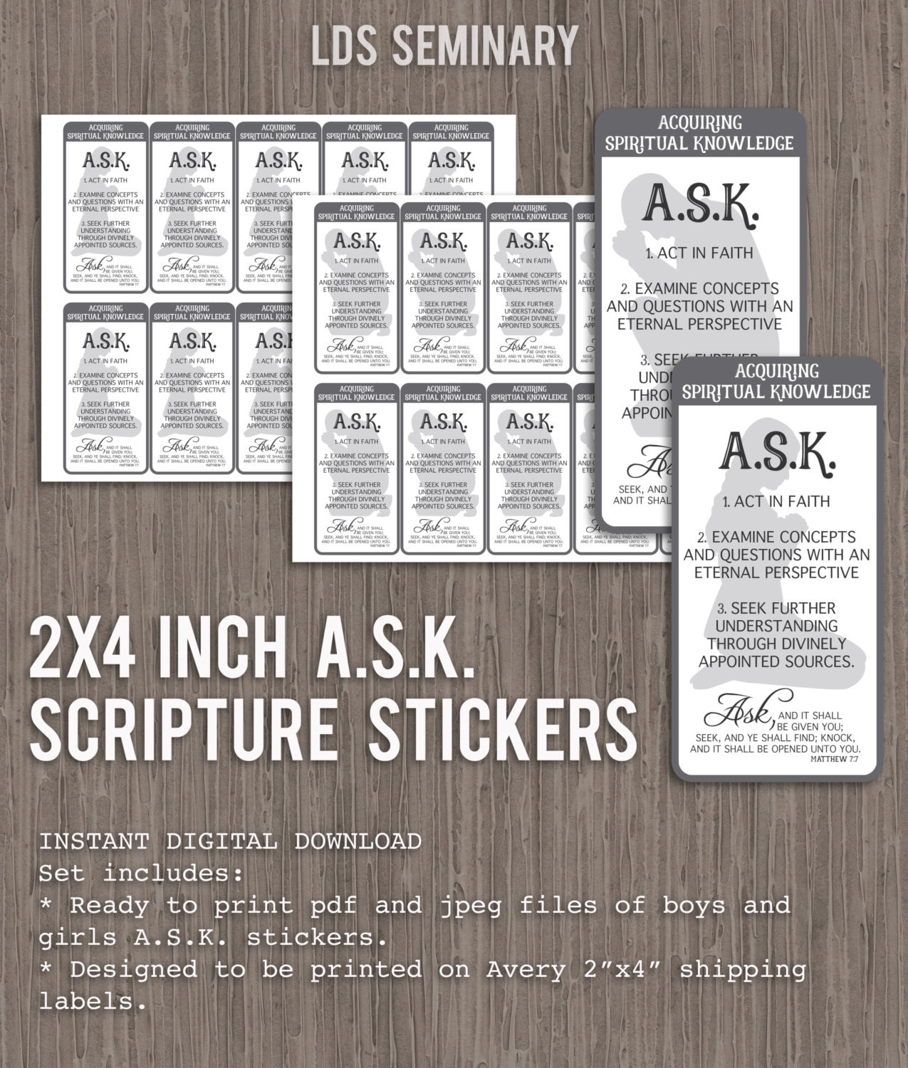 Acquiring Spiritual Knowledge Scripture Stickers
