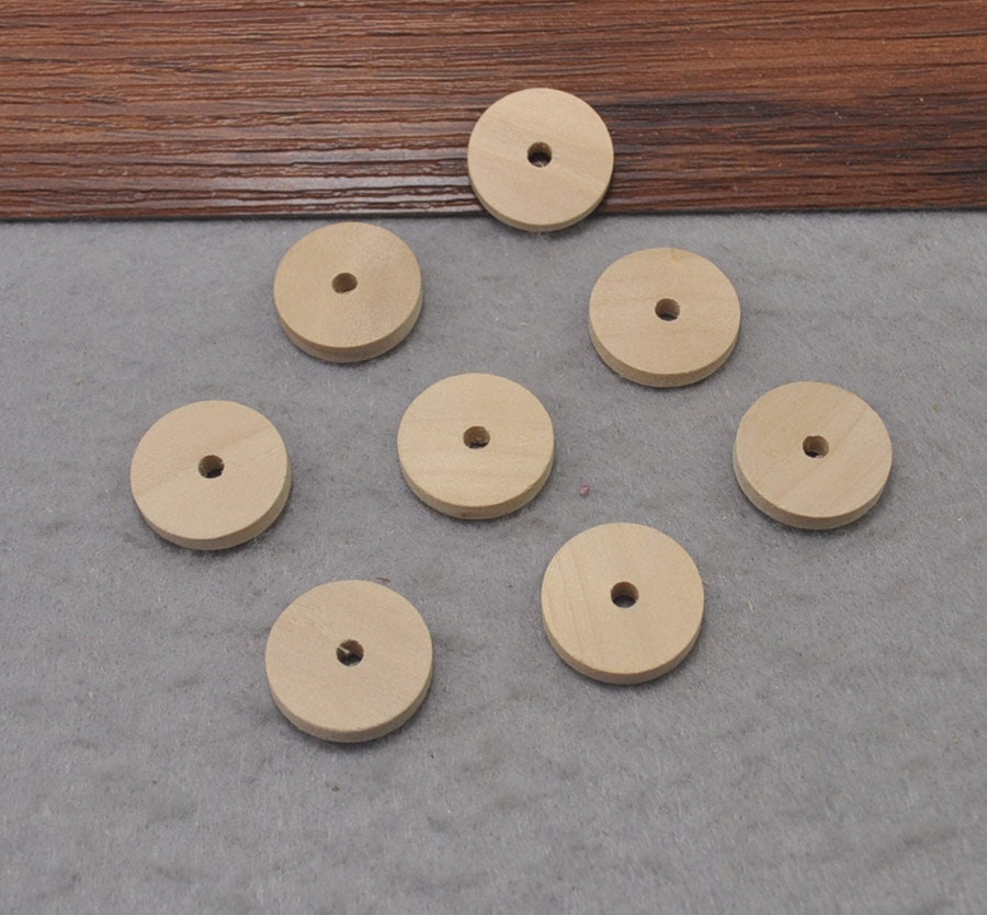 30pcs Round Wood DiscSmall Flat Round Natural Unfinished