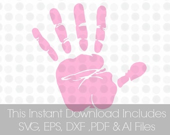 Handprint canvas art | Etsy