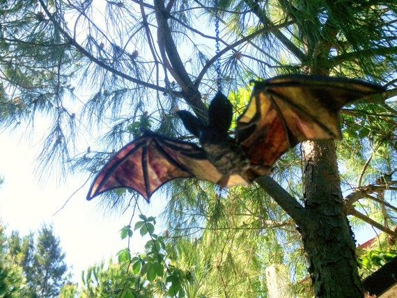 Stained glass bat suncatcher bat geeky home by TheBexShop on Etsy