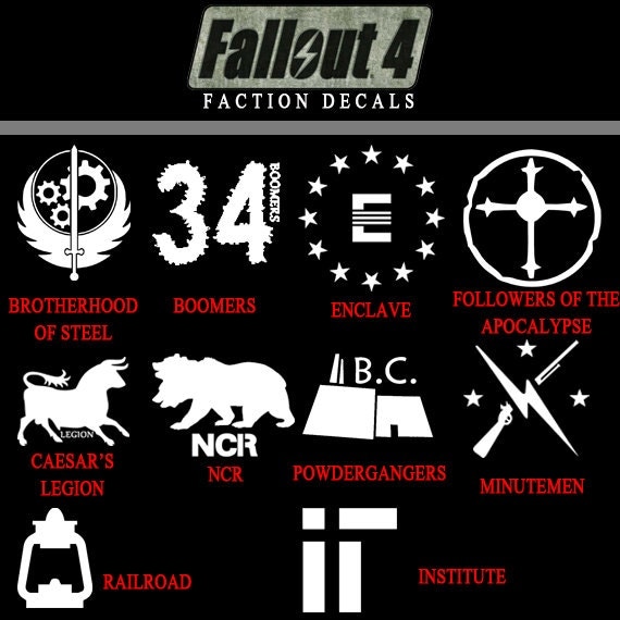 Stickers de Faction de Fallout par FanMadeThings sur Etsy