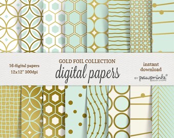 Gold foil patterns | Etsy