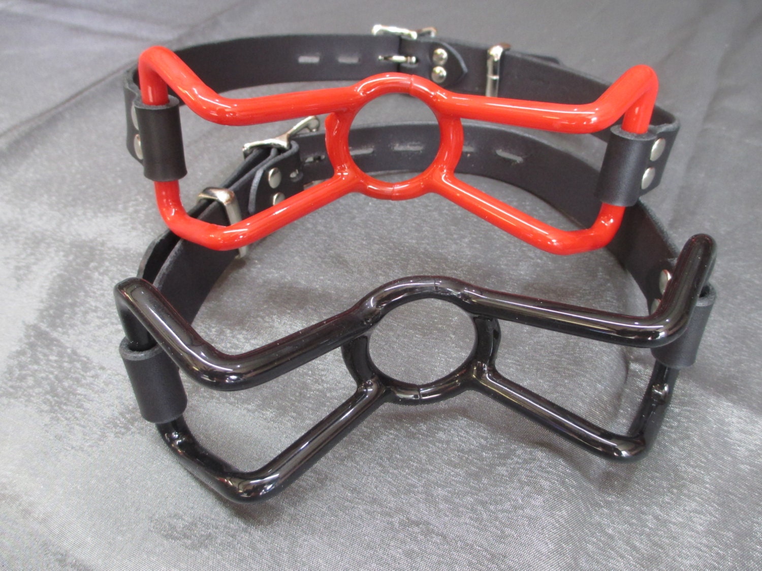 Rubber Coated and Leather Spider Gag